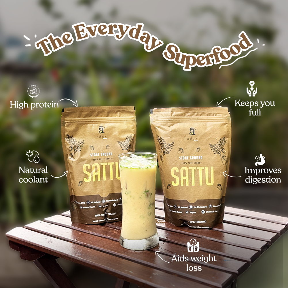 High-Protein Sattu from Roasted Chana – Adya Organics Official